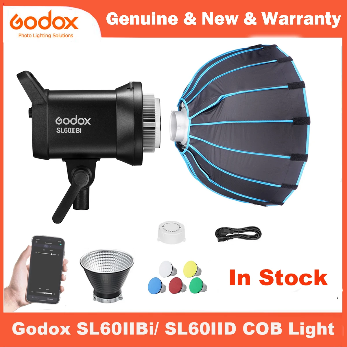 Godox-SL60IID-SL60II-D-SL60IIBi-SL60II-Bi-COB-LED-Video-Light-2-4G-APP ...