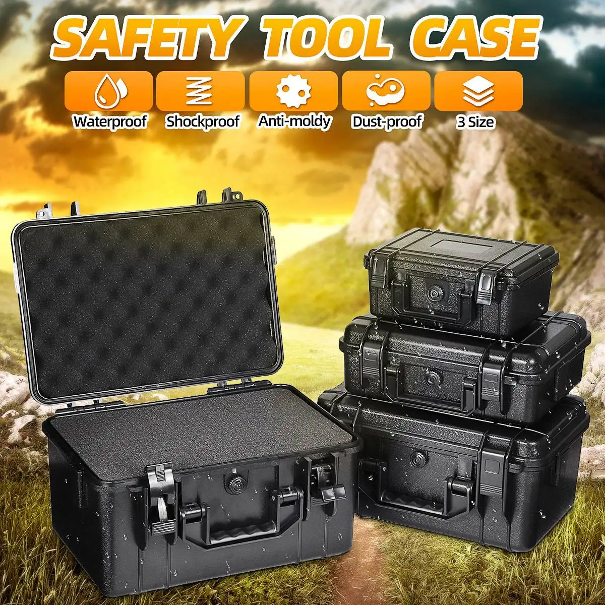 Caja de almacenamiento impermeable de plástico ABS, 6 tamaños, equipo ...