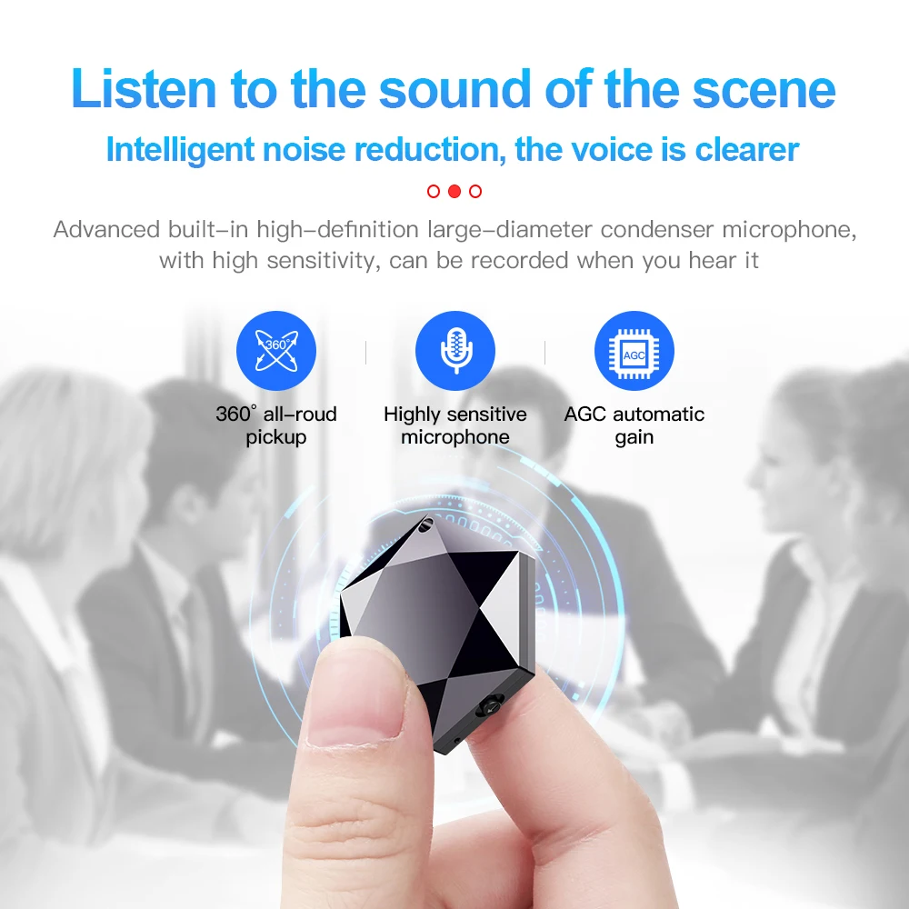 Mini Voice Recorder Portable Necklace Pendant Sound Recorder 20 Hours ...