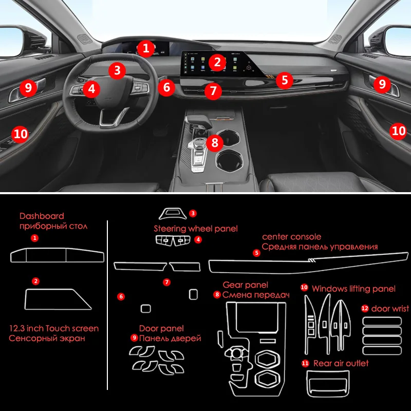TPU-Transparent-Film-for-Changan-UNIK-UNI-K-Car-Interior-Protection ...