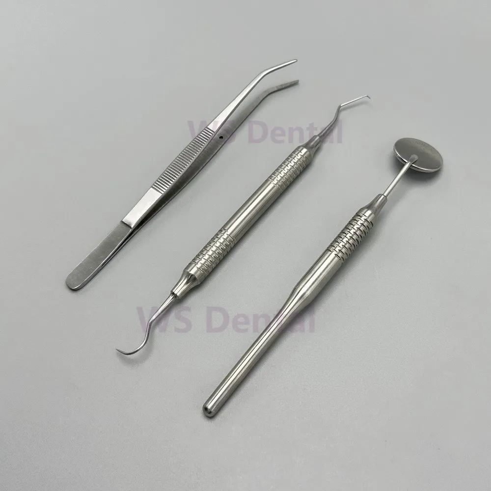 Basic-Dental-Instruments-Set-of-3-Stainless-Steel-Mouth-Mirror-Explorer-Plier-Probe-Tweezers ...