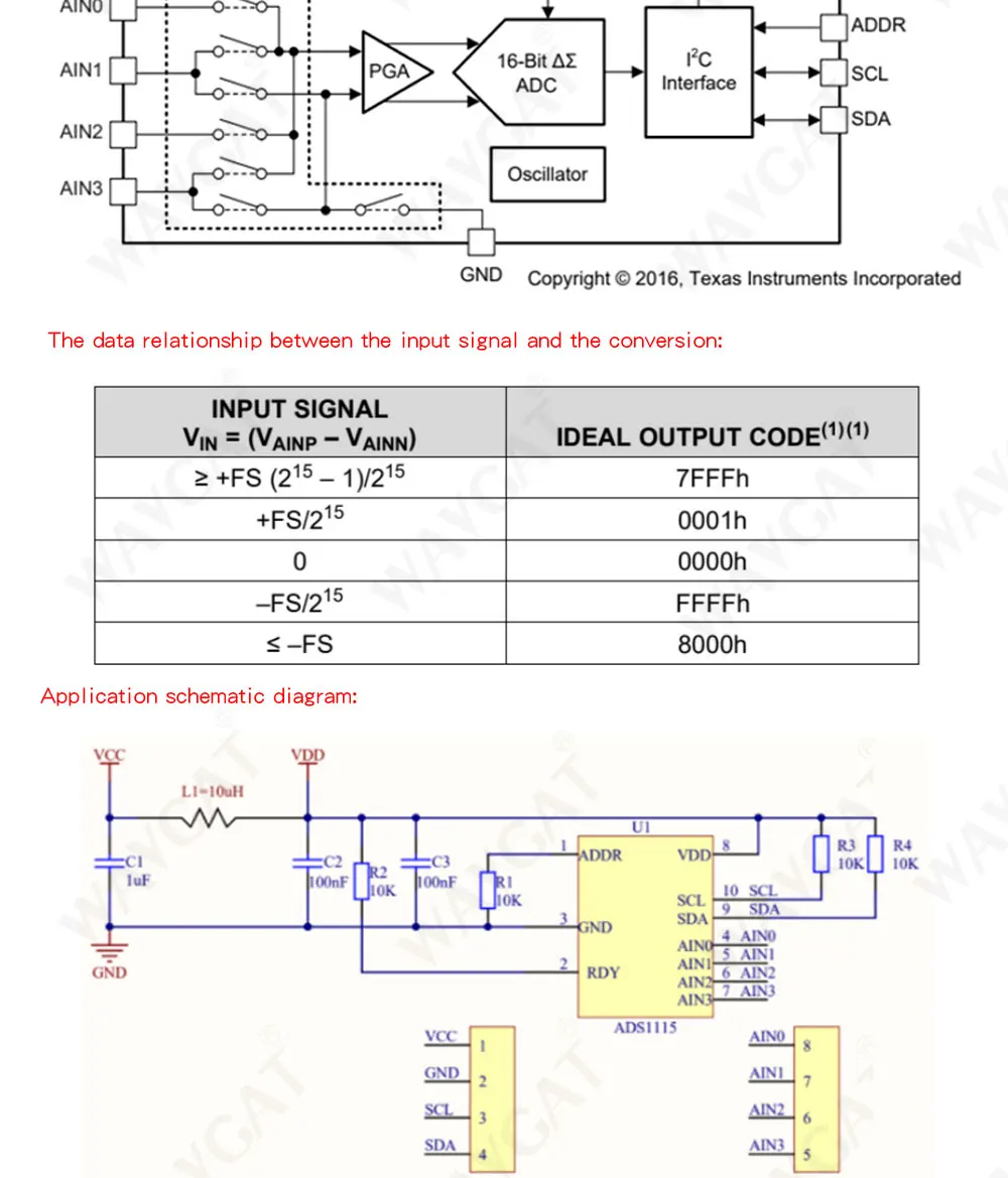Módulo De Comunicação Zy Ads1115 Quatro 16-bit Adc Sampling Channel I2c ...