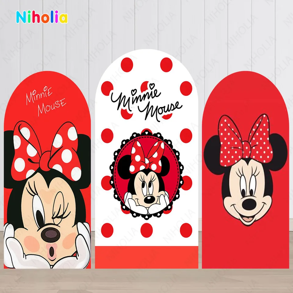 Striscione Di Compleanno Rosso Di Minnie Mouse