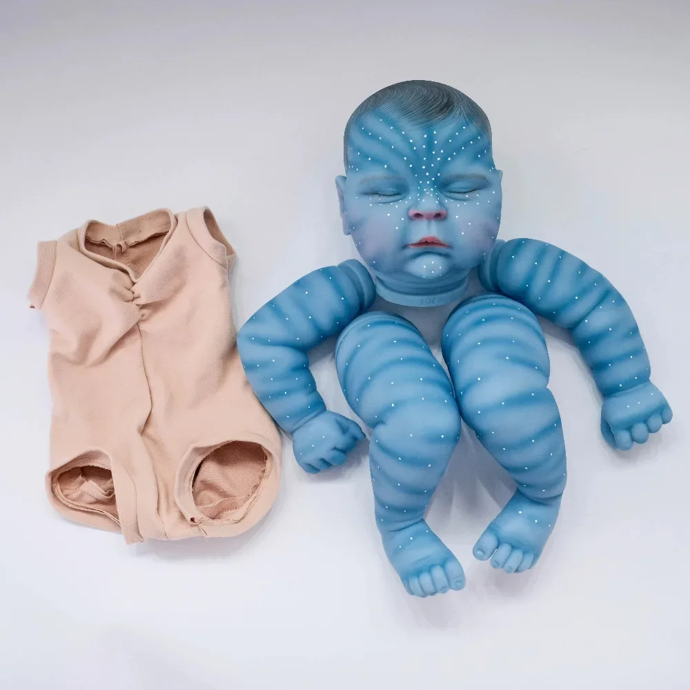 19inch-Reborn-Doll-Kit-Peaches-Avatar-in-Blue-skin-3D-Painted-Skin-with ...