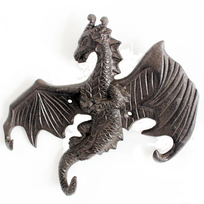 wall-mounted-metal-antique-handmade-craft-biwinged-dragon-3-hooks-Coat ...