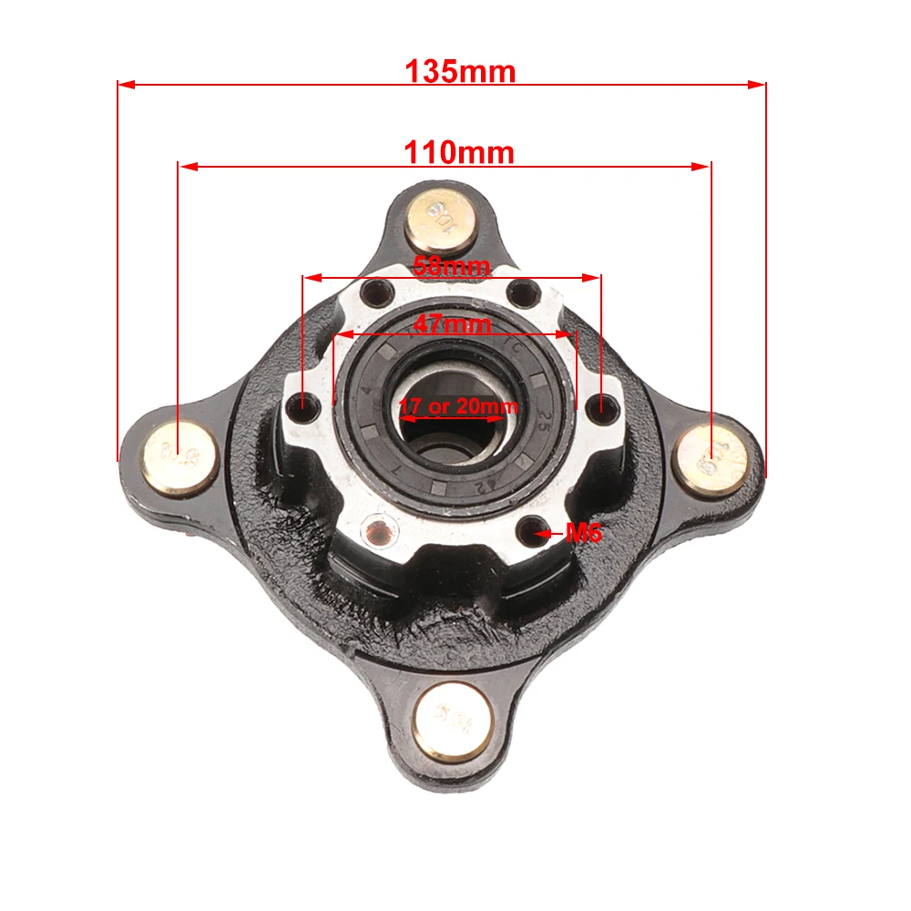 4 * M10 Stud 110mm Front Wheel Brake Disc Wheel Hub For 110cc 125cc ...