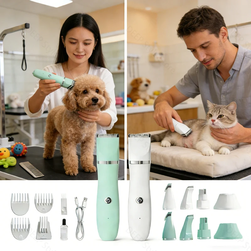 Multifunctional Pet Clippers Rechargeable Electric Grooming Kit for ...