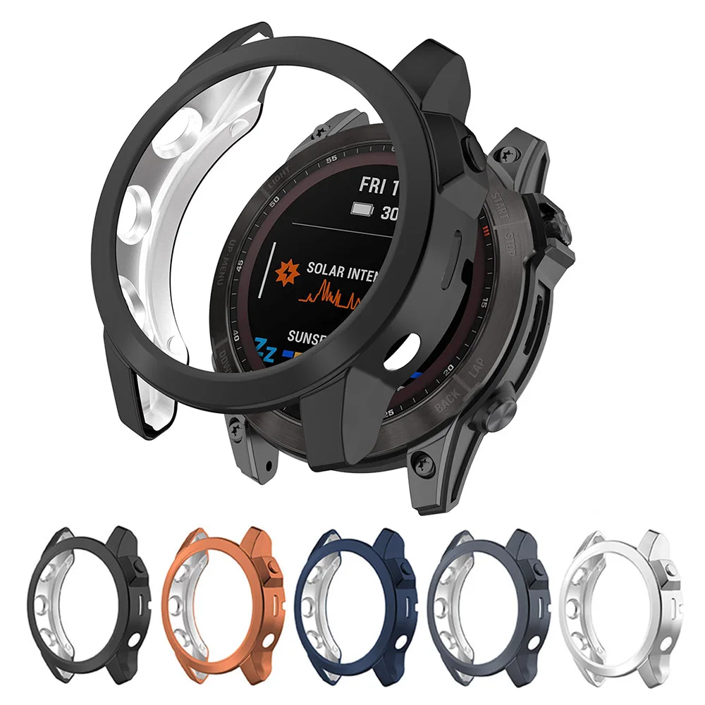 TPU Protective Case For Garmin Fenix 7 7S 7X Sapphire Solar Protector ...
