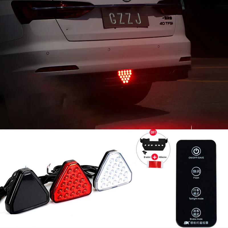Universal Brake Lights 19led F1 Style Triangle Remote Control ...