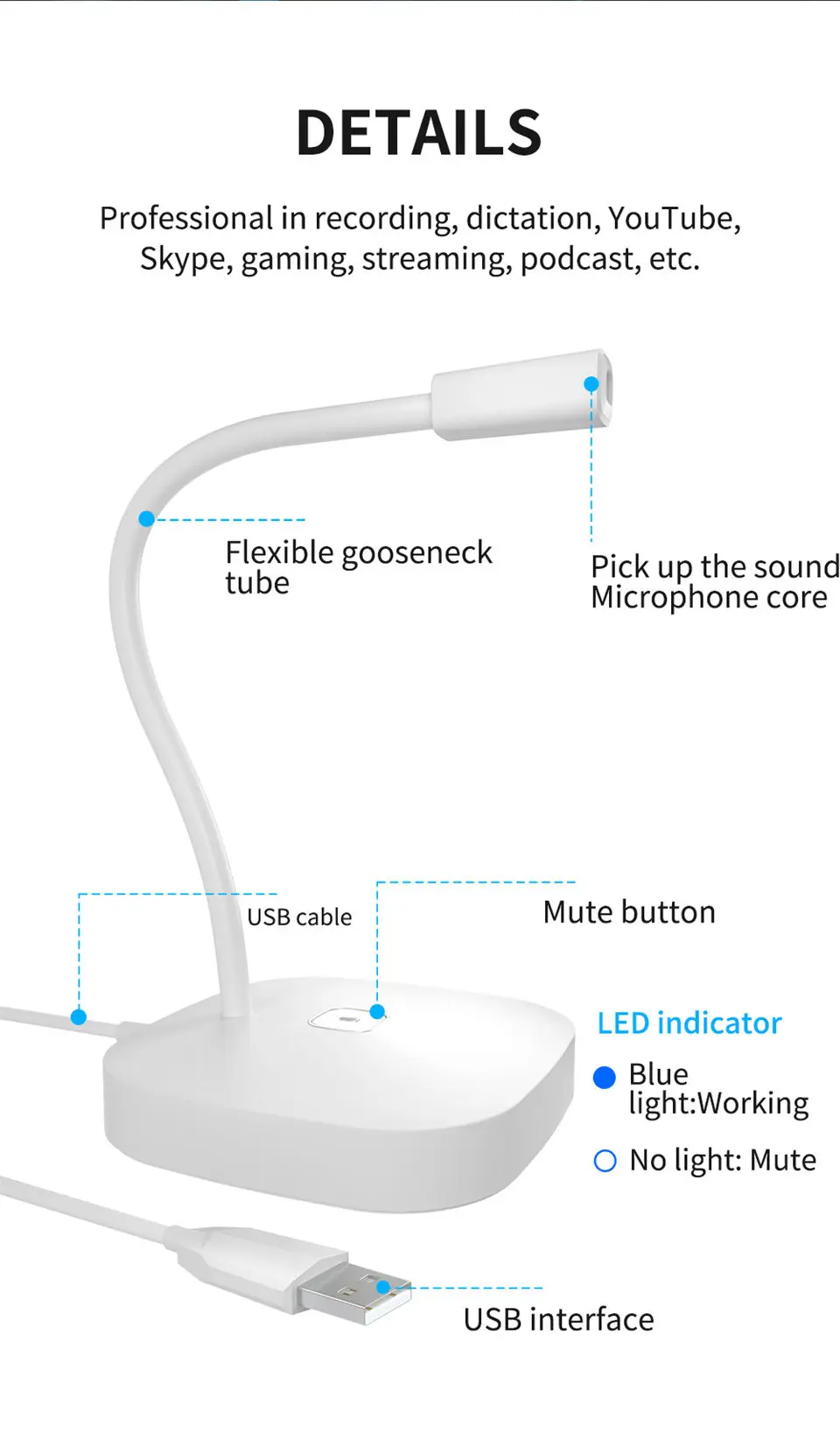 Yanmai G22 Desktop Gooseneck Microphone - OTC.LK