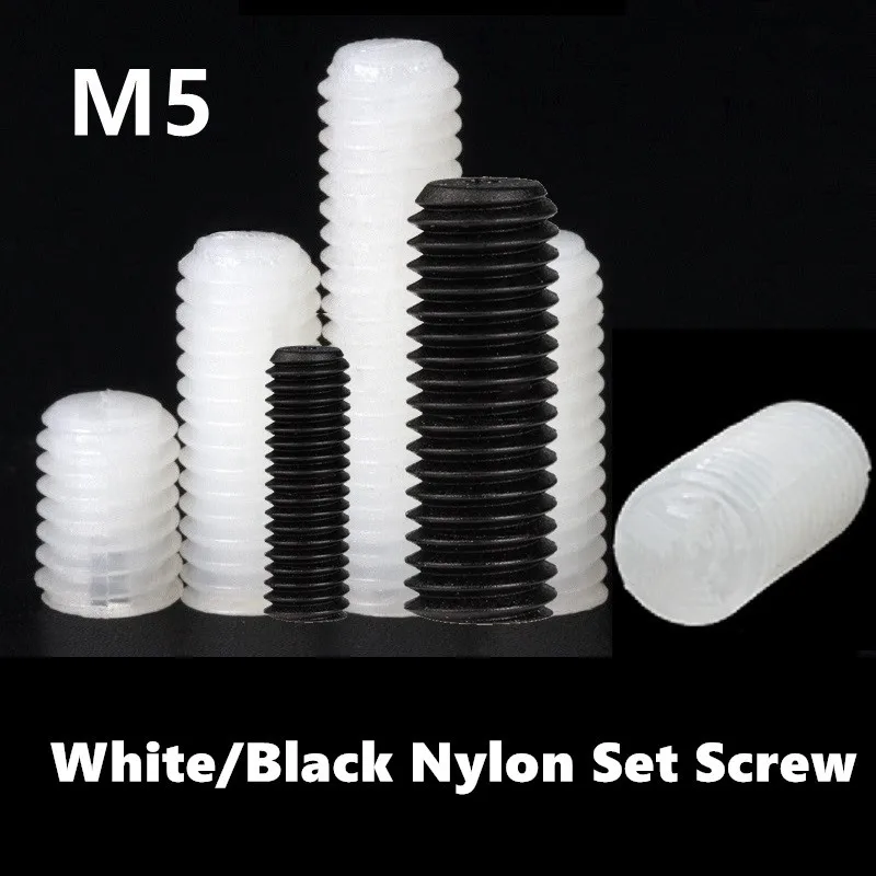 M5-Nylon-Set-Grub-Screw-Plastic-Thread-Flat-Head-Metric-Headless ...