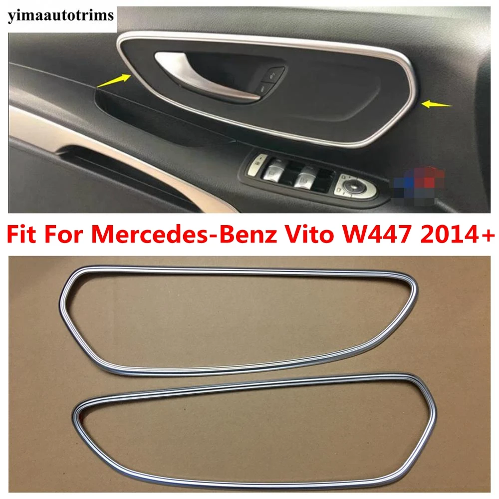 Inner-Armrest-Handle-Bowl-Frame-Door-Lock-Decor-Cover-Trim-For-Mercedes ...