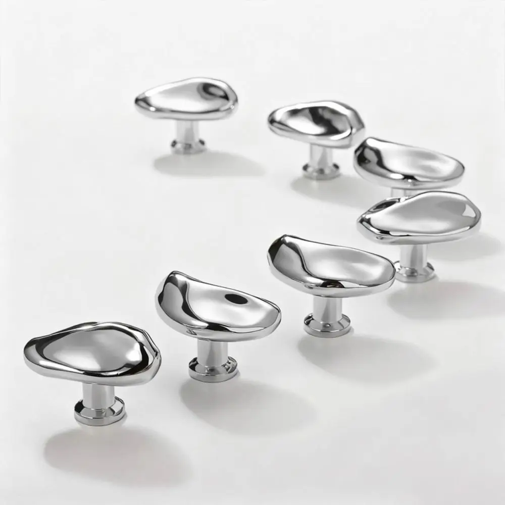 Bright Silver Silver Single hole Handle Modern Simple Luxury Drawer ...