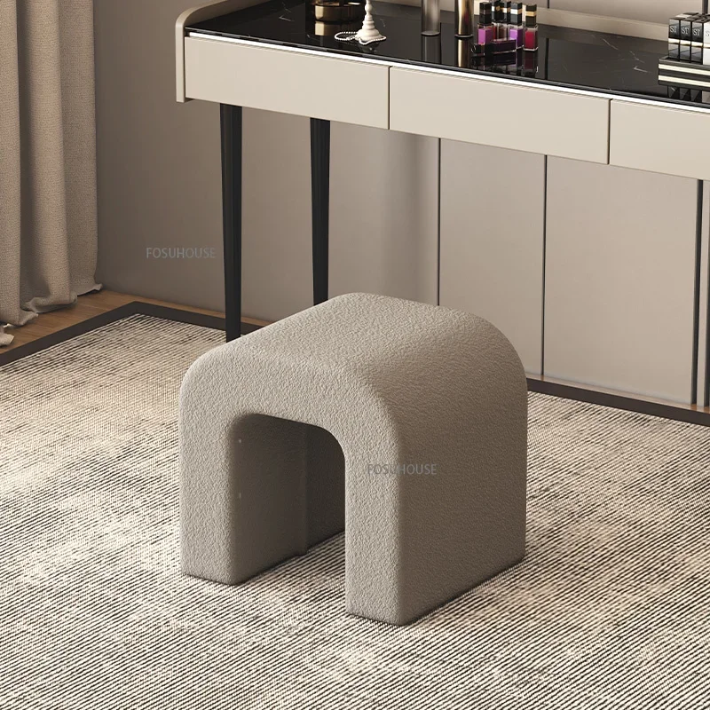 Modern-Lambswool-Ins-Dressing-Table-Stool-Bedroom-Light-Luxury-Living ...