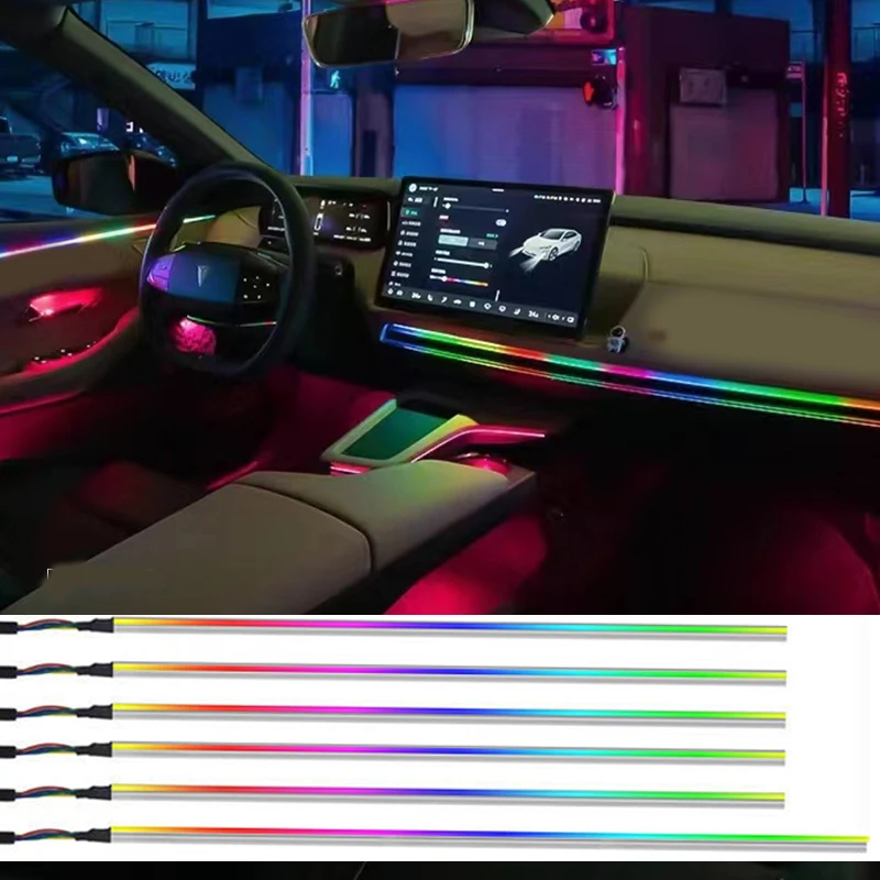 6-in-1-RGB-LED-Car-Atmosphere-Lights-Symphony-Upholstery-Acrylic-guide ...