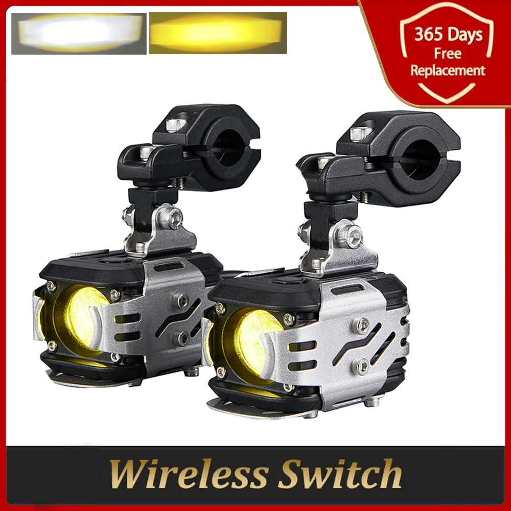 100W-Motorcycle-Lights-Auxiliary-Headlight-For-Motorcycle-Dual-Color ...