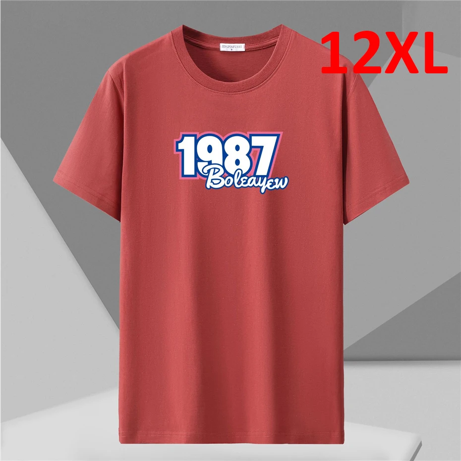 9 Color Summer T-shirts Men Plus Size 10XL 12XL Tshirt Casual Short ...