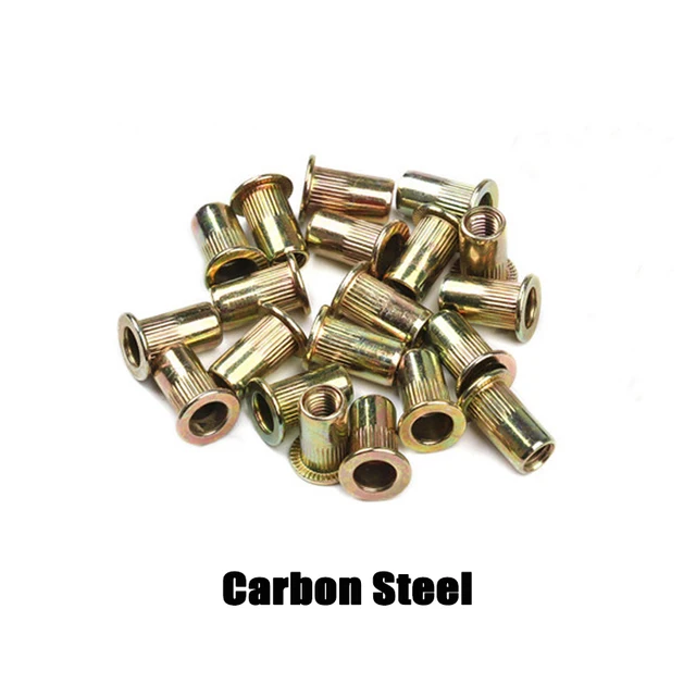 10pcs M3 M4 M5 M6 M8 M10 M12 Stainless Steel Carbon Steel Aluminum Nut Flat Head Threaded Rivet ...