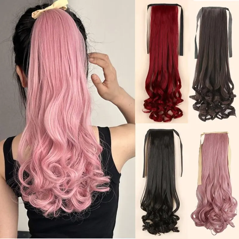 New-Synthetic-Lace-Up-Ponytail-Hair-Extension-Fake-Tail-Natural-Hair ...