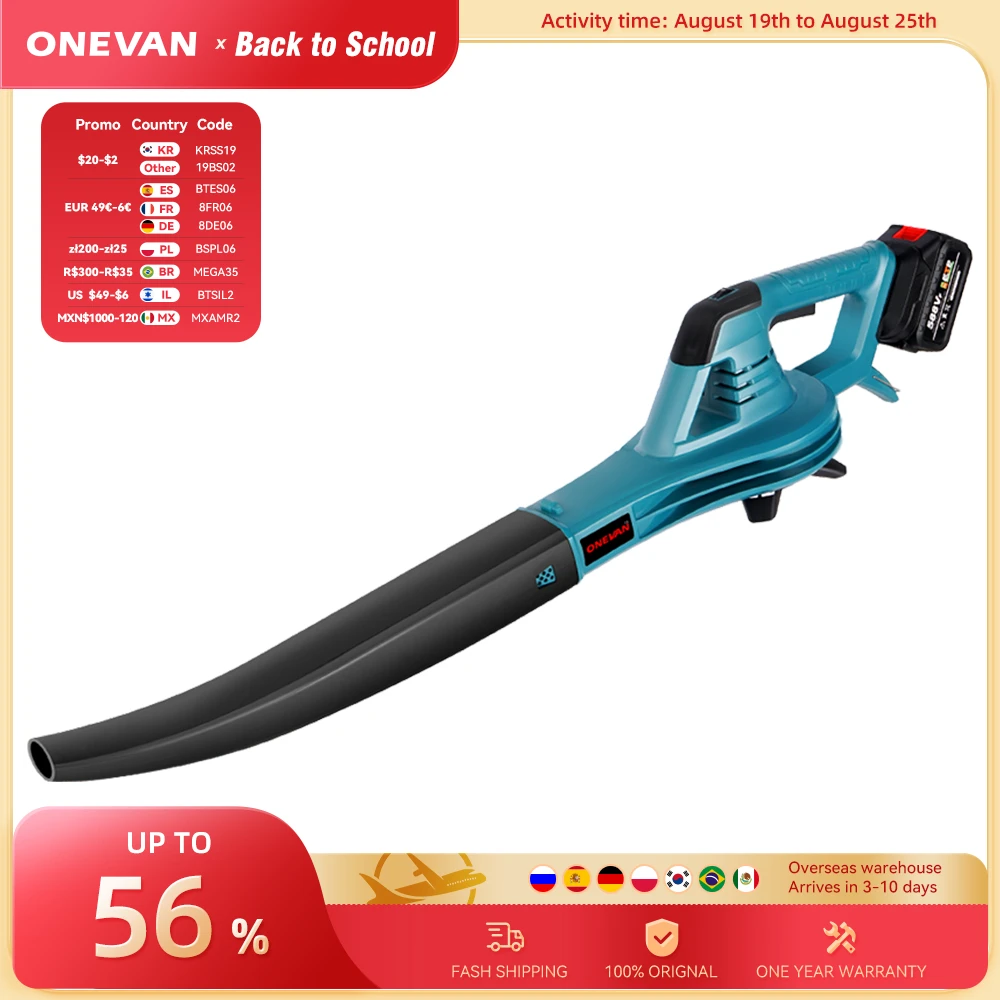 ONEVAN-46000RPM-Wireless-Air-Blower-Leaf-Blower-4500W-6Gear-Electric ...
