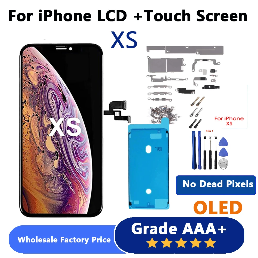 OLED-Display-For-iPhone-XS-LCD-Screen-Assembly-Touch-Digitizer-Black-Pantalla-Replacement-With ...