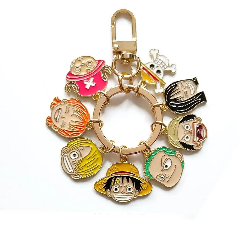 Anime-One-Piece-Keychain-Luffy-Figure-Straw-Hat-Pirates-Zoro-Nami ...