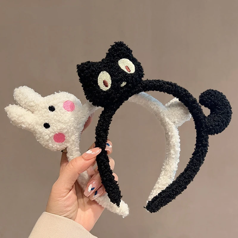 New-Cute-Plush-Cat-Hair-Hoop-Girls-autumn-and-winter-Hairbands-Korean ...