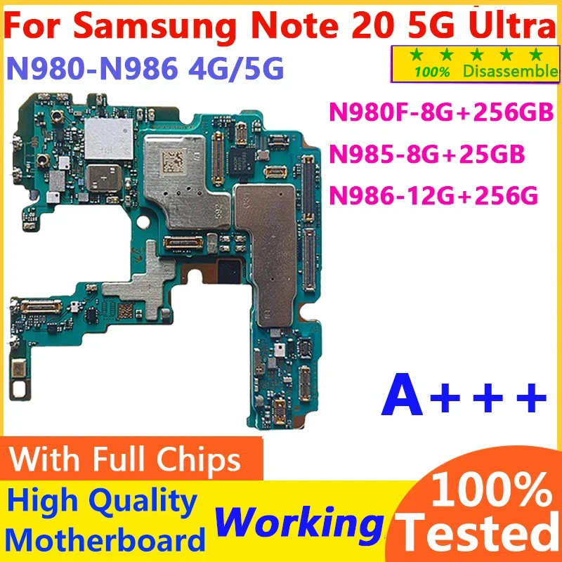Wokring-Unlocked-N980F-for-Samsung-Galaxy-Note-20-Ultra-5G-Motherboard-N985F-N981B-N981U-N986B ...