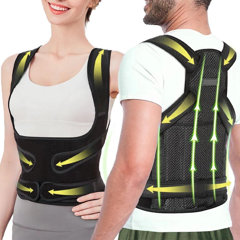 Back Brace and Posture Corrector for Men and Women, Back Straightener ...