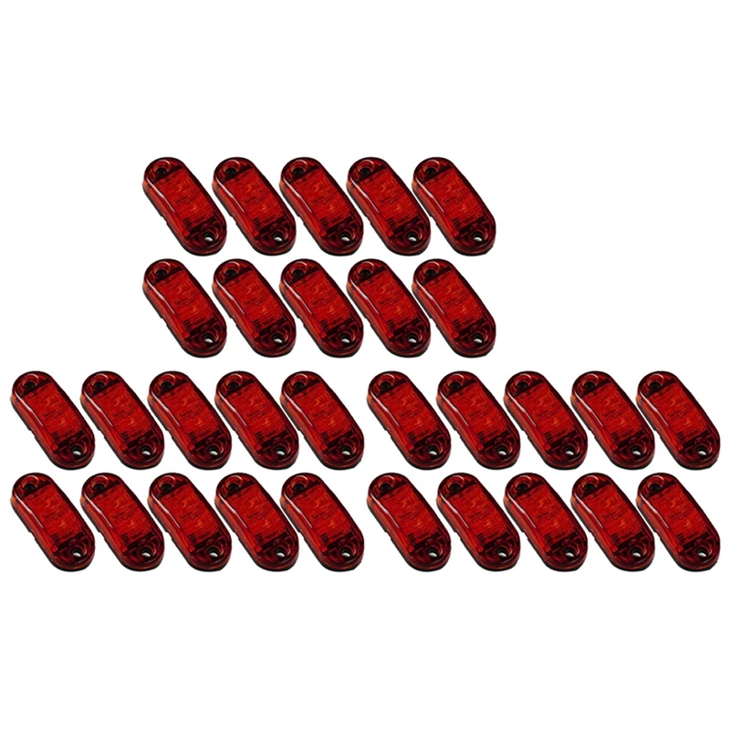 30X-Red-LED-2-5Inch-2-Diode-Light-Oval-Clearance-Trailer-Truck-Side ...