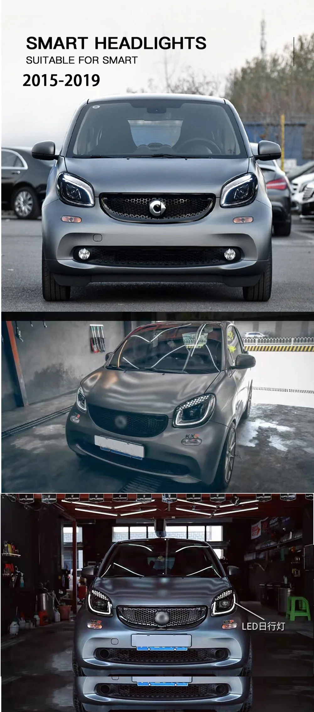 Car LED Headlights For Benz Smart 453 Fortwo For four 2015-2019 ...