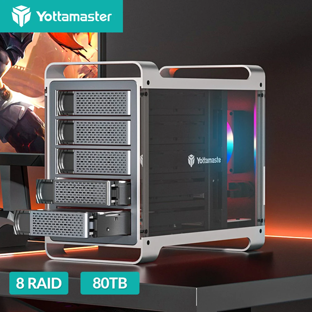 Yottamaster 2.5 3.5 inch SATA HDD SSD Enclosure 4/5 Bay RAID External ...