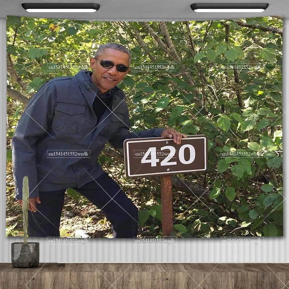 Obama-420-Tapestry-Wall-Hanging-Funny-Meme-Tapestry-Aesthetic ...