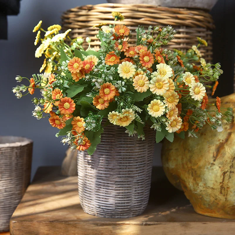 6-Forks-Simulation-Small-Daisy-Silk-Chrysanthemum-Bouquet-Wedding-Party ...