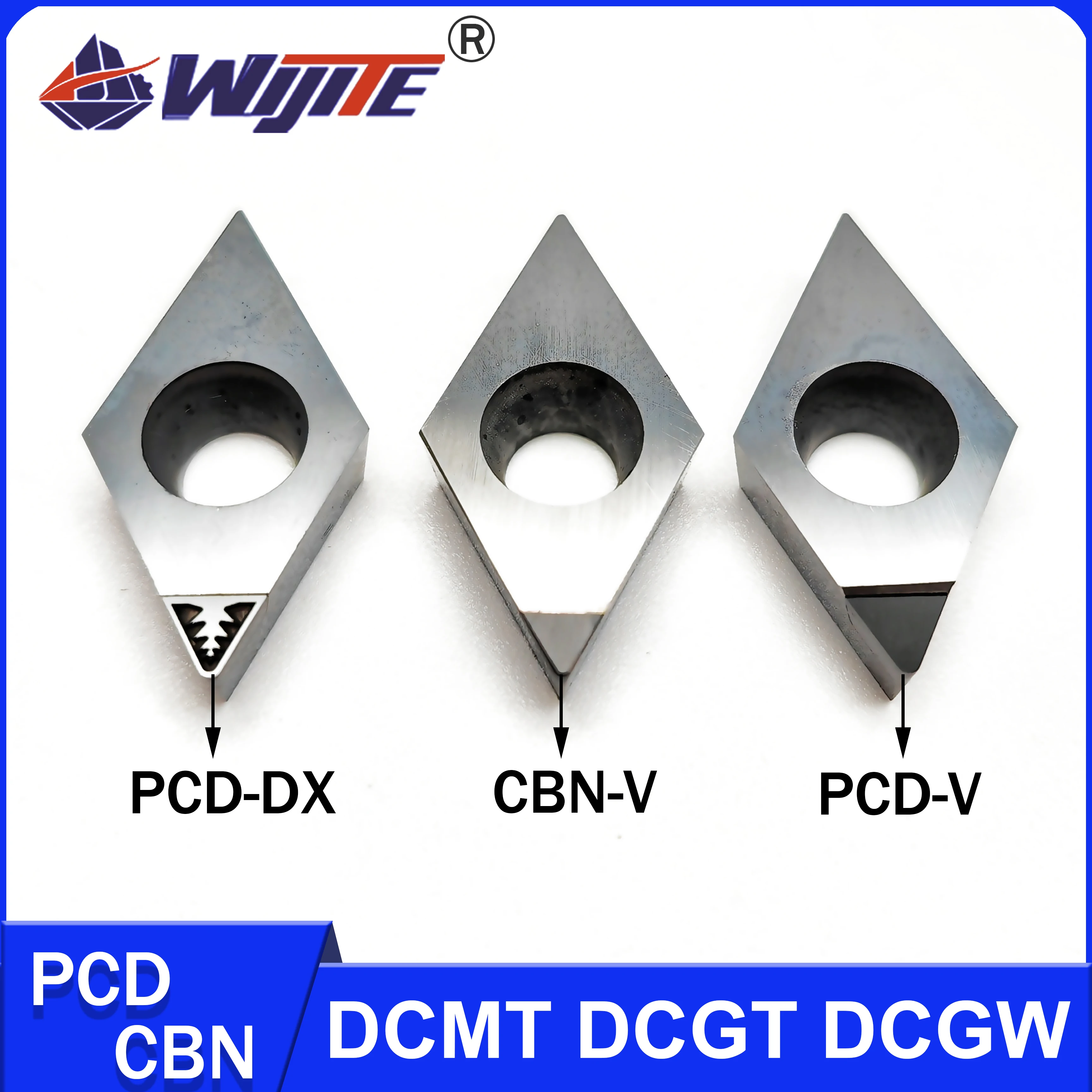 PCD DCMT DCGT DCGW 0702 11T3 CNC 공구는 알루미늄, 구리 및 탄소 섬유, CBN 공구를 사용한 경강 ...
