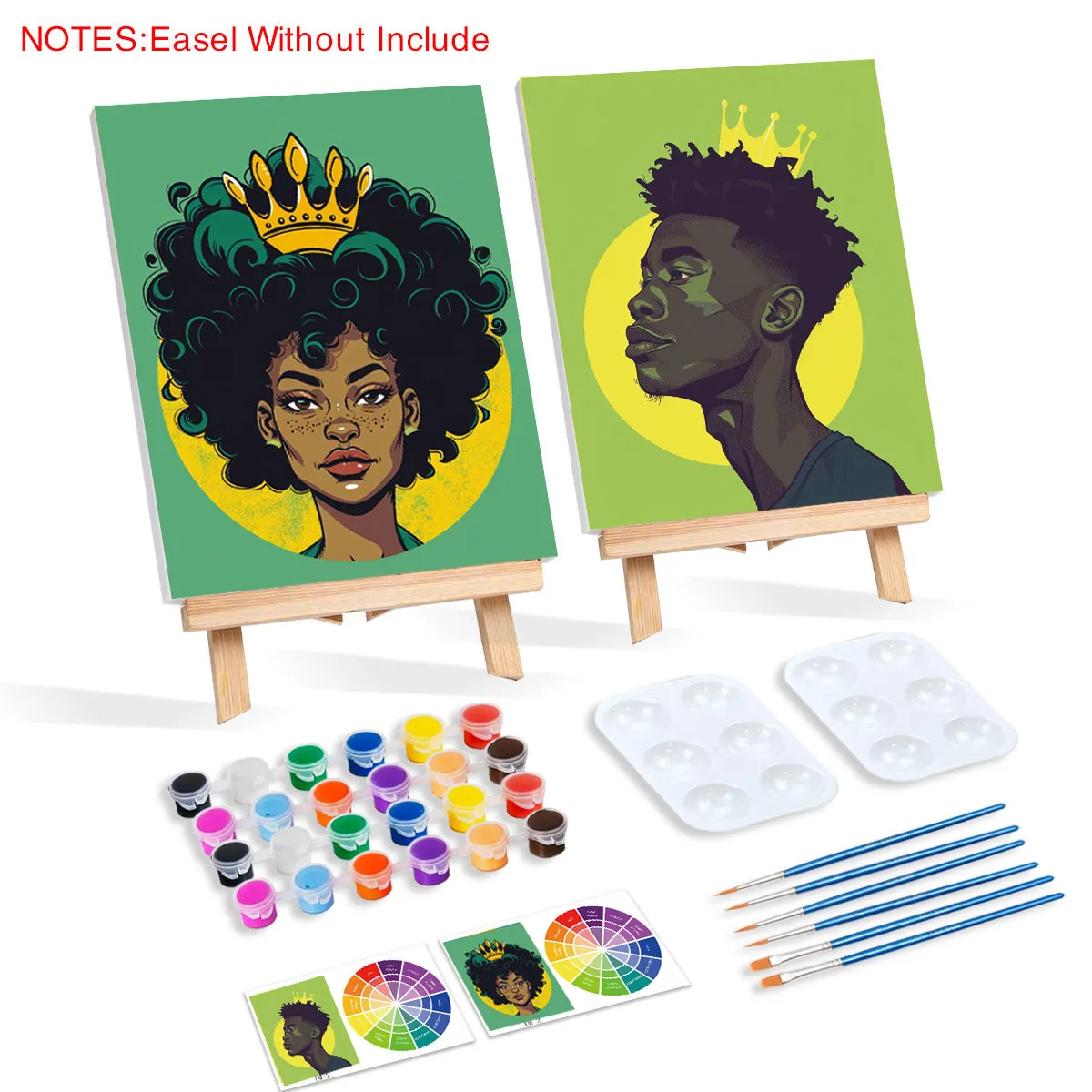 RUOPOTY-2pcs-Framed-Painting-Kit-Drawn-Canvas-Couples-Paint-Party-Kits ...