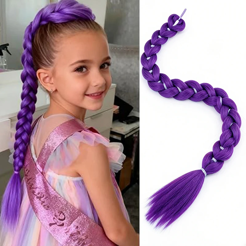 Wig ponytail witch hunting group cos wig purple braid wig ponytail ...