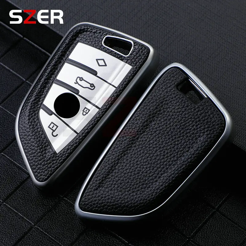 Soft Leather Car Remote Key Case Cover Shell Fob For BMW X1 X3 X5 X6 X7 ...