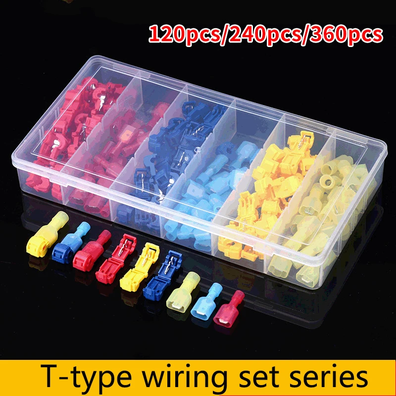 60-480Pcs-Nylon-Spade-Quick-Disconnect-Connectors-Kit-Fully-Insulated ...