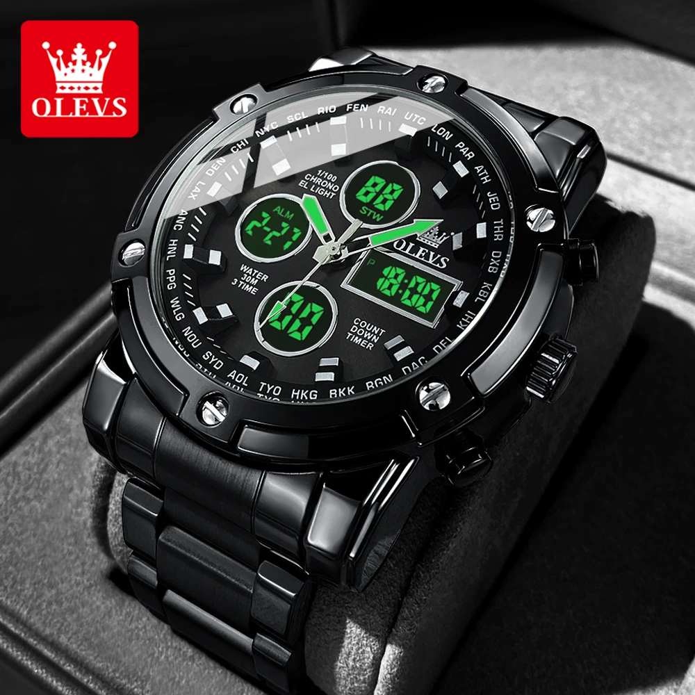 OLEVS-Luxury-Electronic-Watches-for-Men-Stainless-Steel-Waterproof ...