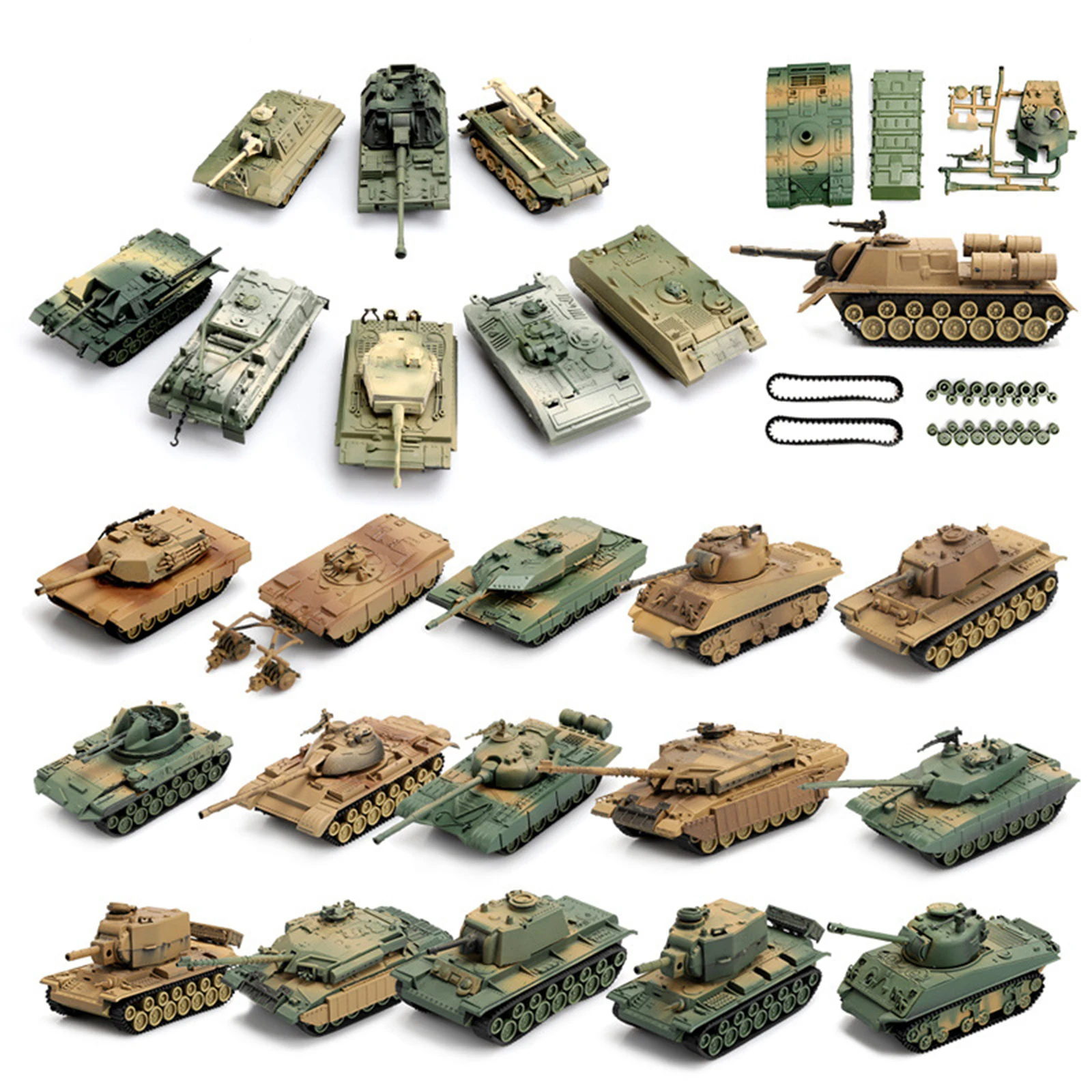 8PCS-1-72-Scale-Plastic-Assembled-Tank-Model-Kit-DIY-Assemble-Party ...
