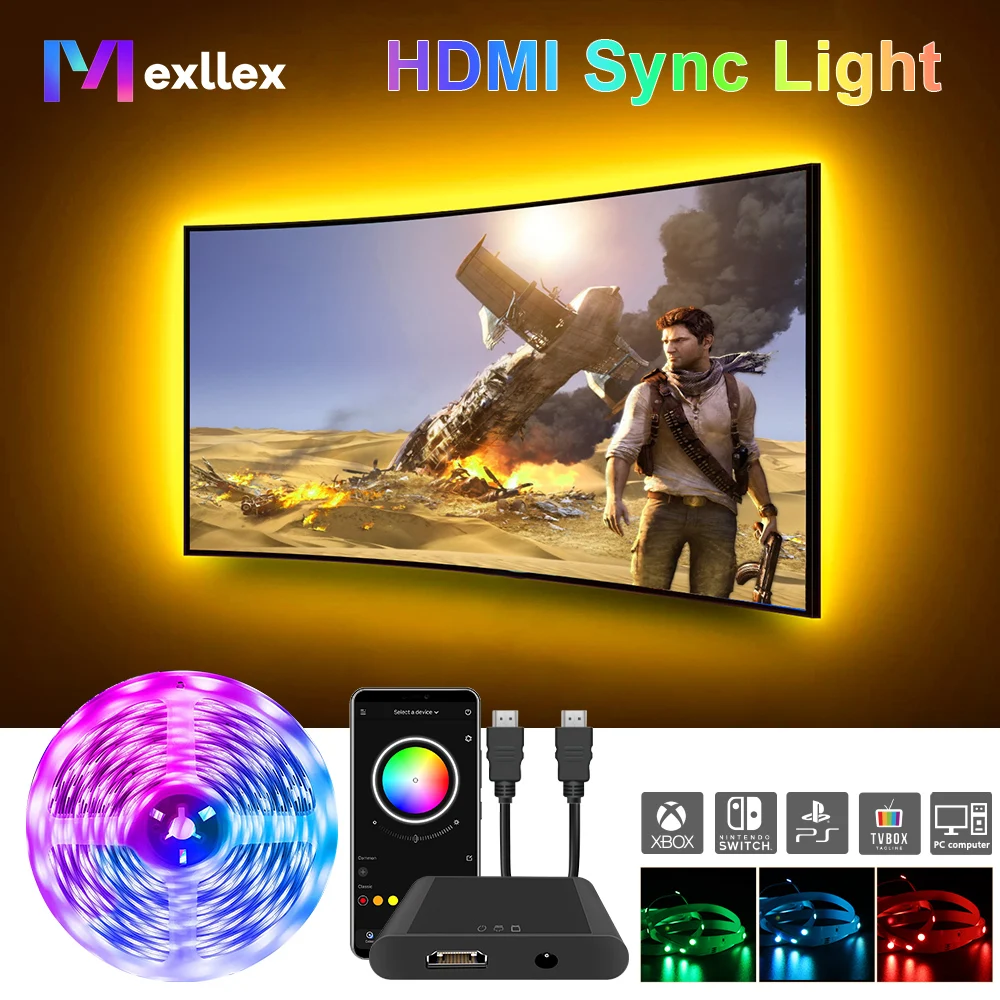 Mexllex-5M-Ambient-RGB-USB-LED-TV-PC-Strip-Backlight-for-20-120-Inch-HD ...