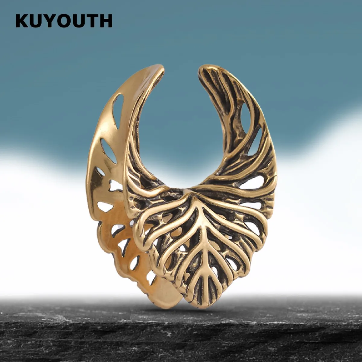 KUYOUTH-Leaf-Veins-Ear-Tunnels-Gauges-Hollow-Expanders-Saddle ...