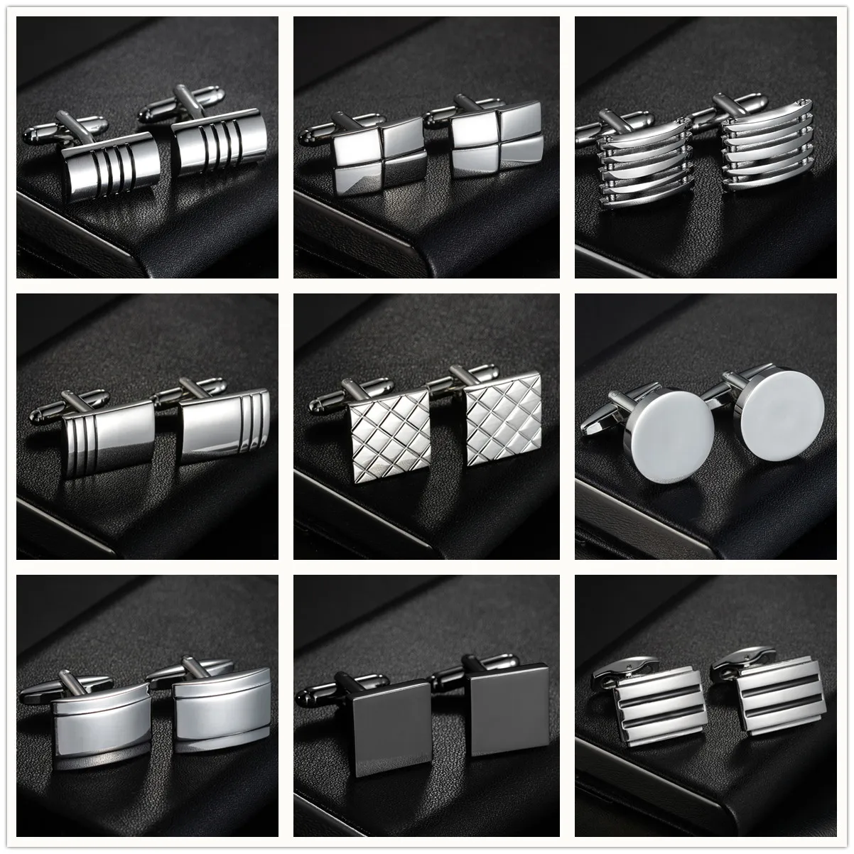 Top-Quality-Luxury-Men-s-Shirt-Cufflinks-French-Button-Grid-Stripes ...