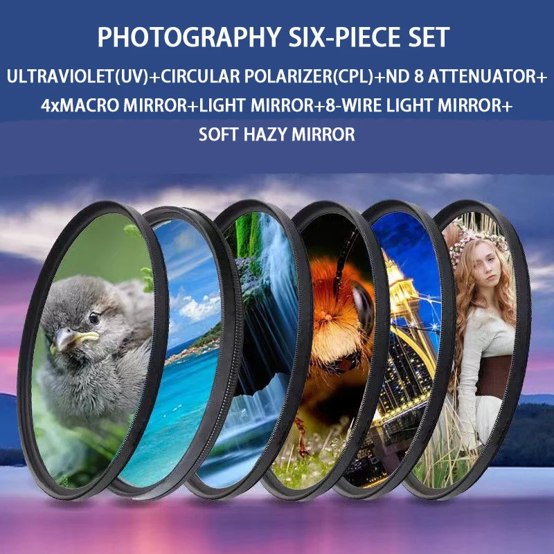 6-PC-UV-Filter-Lens-Camera-Filters-Set-For-Nikon-Canon-Fuji-Sigma ...
