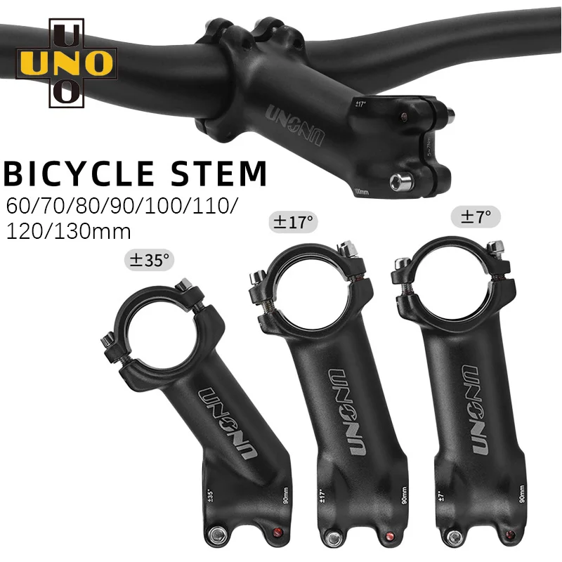UNO stem 31.8 17 Degree 35 Degree stem 110 120 130 mm black mtb Bicycle ...