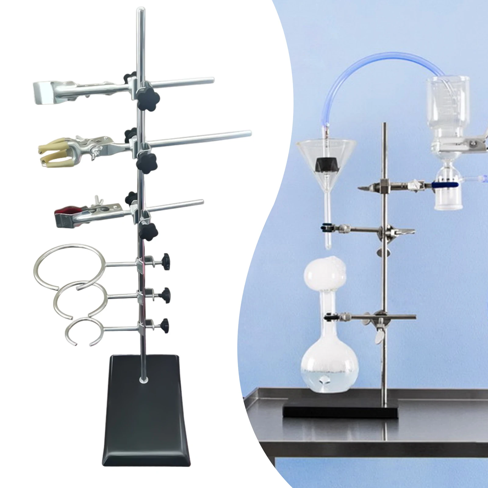 Laboratory-Iron-Support-Stand-Kit-and-Lab-Clamp-Flask-Clamp-Condenser ...