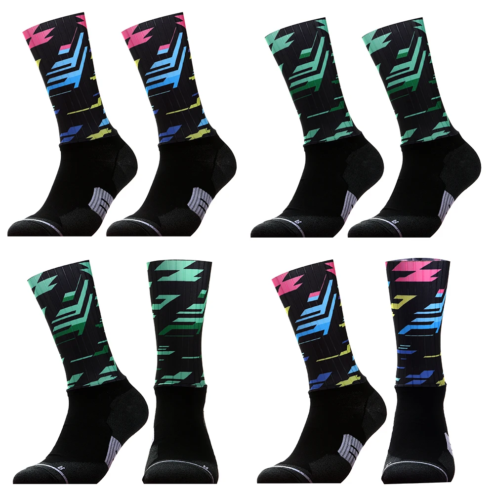 Professional Bike Team Aero Cycling Socks Seamless Anti Slip Sport ...