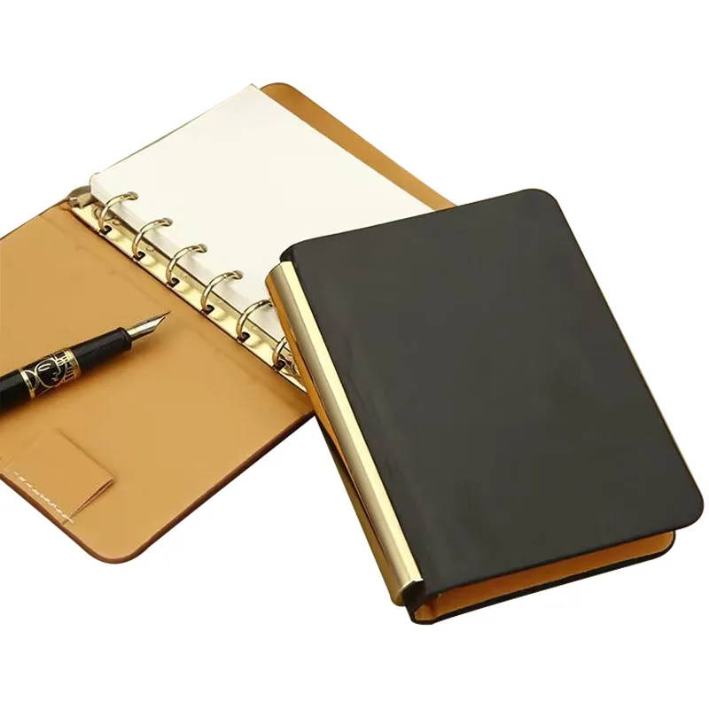 Metal-Leather-A7-Notebook-Mini-Pocket-Notebook-Portable-Loose-leaf ...