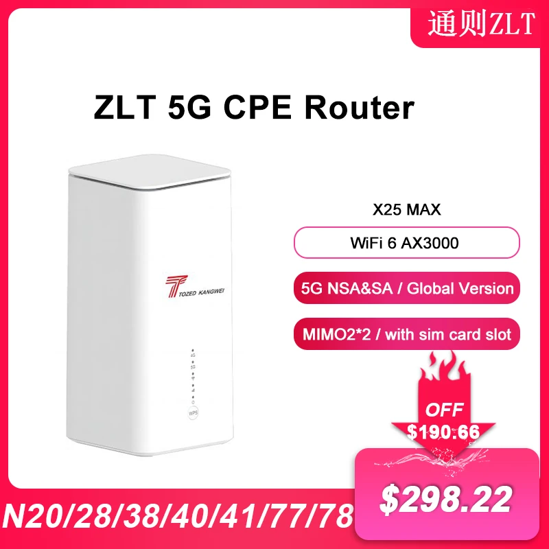 ZLT-X25-MAX-5G-CPE-Wireless-Router-WiFi-6-Dual-Band-Signal-Repeater-NSA ...
